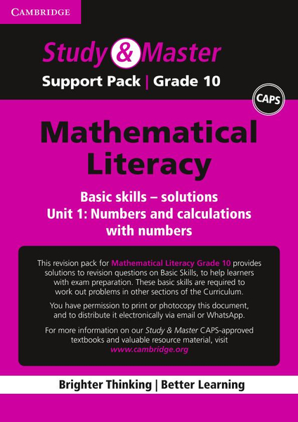 Study & Master Mathematical Literacy Grade 10 Solutions â€“ Unit 2_Patterns, relationships and ...