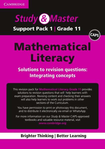 Study & Master Mathematical Literacy Grade 11 Solutions â€“ Integrating ...