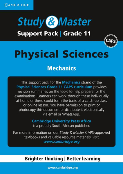 Study & Master Physical Sciences Grade 11 Support pack for Mechanics ...