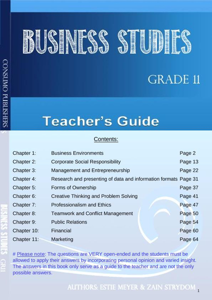Consumo Business Studies Grade 11 Teacher’s Guide – DC eBOOKS